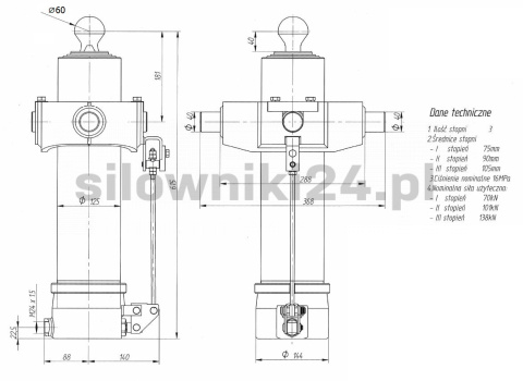 Siłownik przyczepy D50 D47 z zaworem > | NOVATECH Leszno
